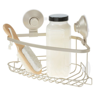 InterDesign iDesign Everett Push Lock Suction Corner Basket, Satin & Reviews | Wayfair